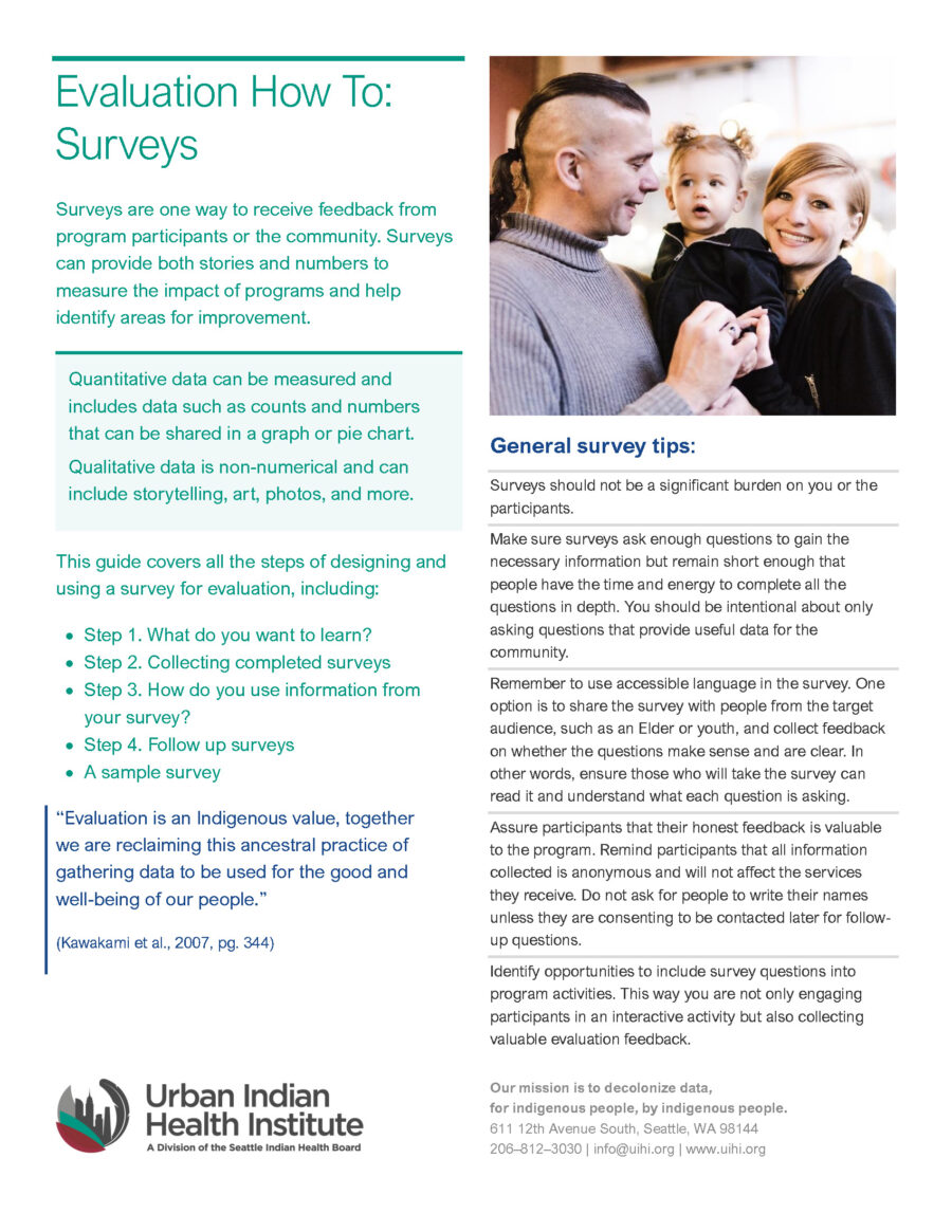 Evaluation How-to: Surveys – Urban Indian Health Institute