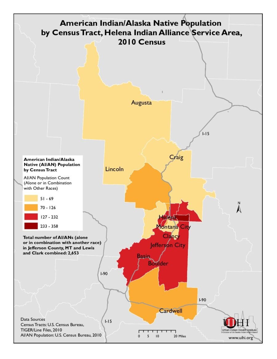 American Indian/Alaska Native Population by Census Tract: Helena Indian ...